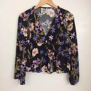 Jaase | Tops | Jaase Floral Boho Long Sleeve Top Size Xs | Poshmark